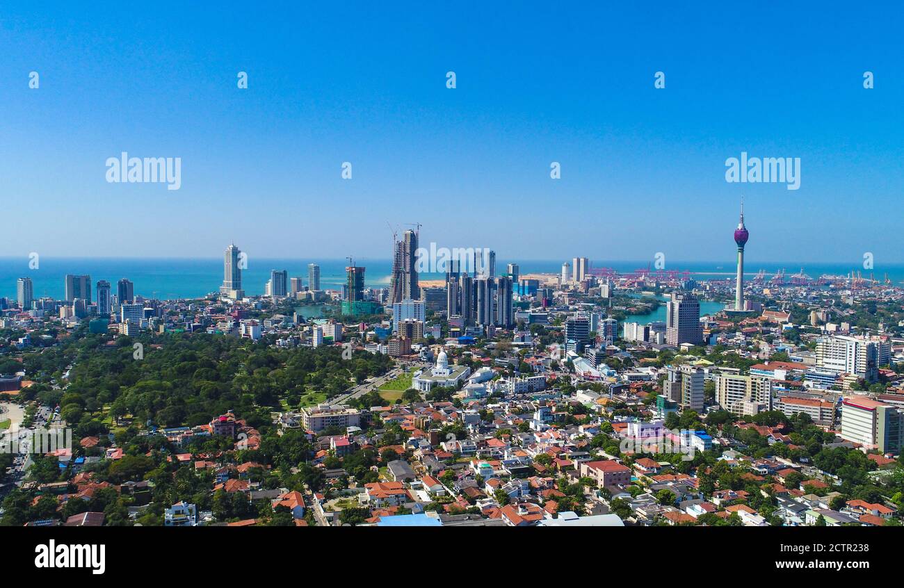 View of the Colombo city skyline with modern architecture buildings ...