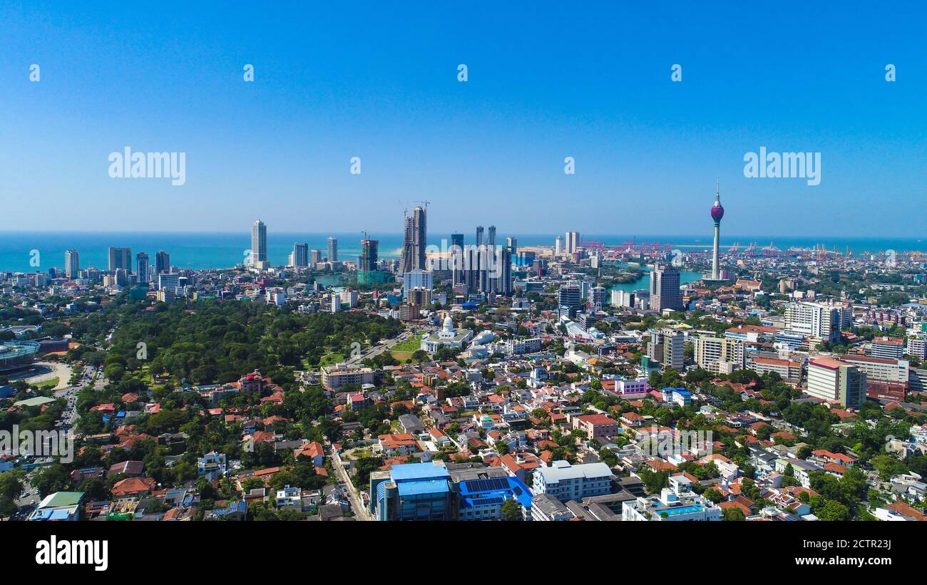 View of the Colombo city skyline with modern architecture buildings ...