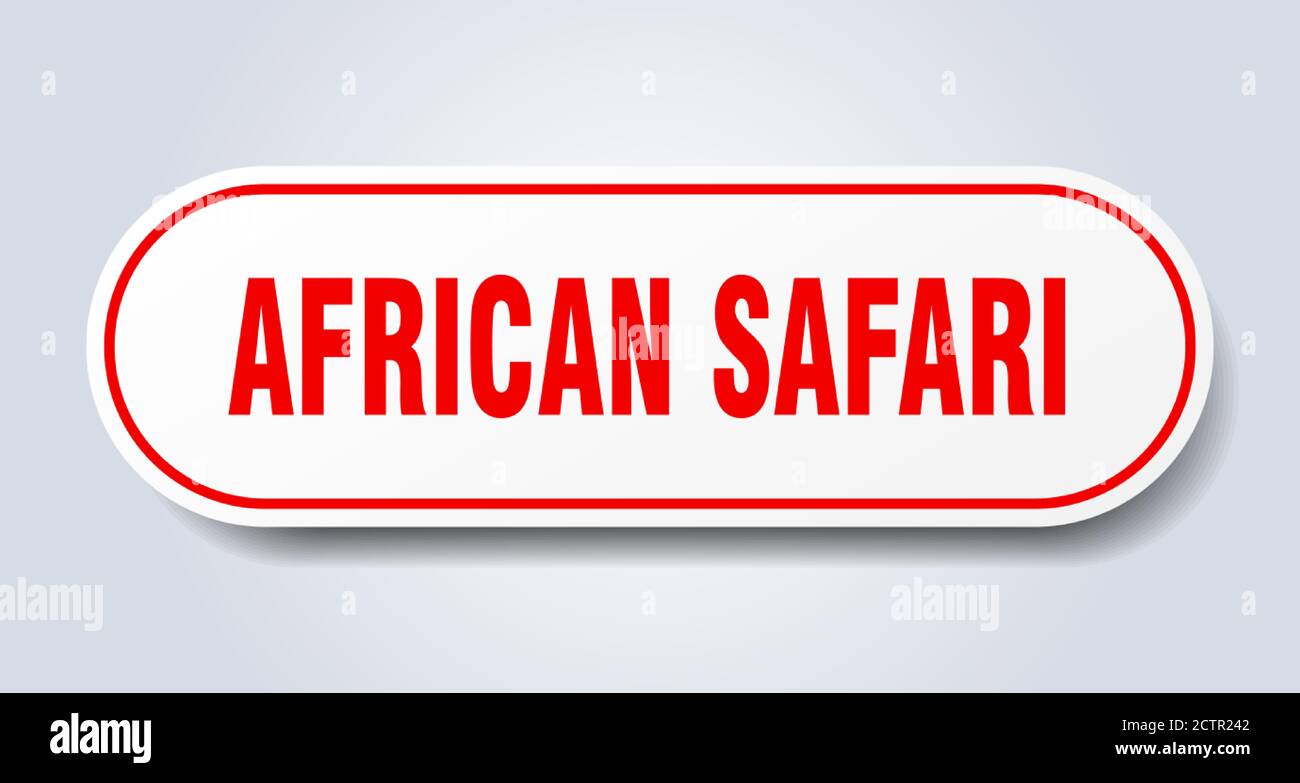 african safari sign. rounded isolated sticker. white button Stock ...