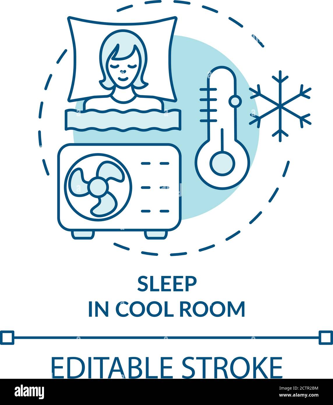 Sleep in cool room turquoise concept icon Stock Vector Image & Art - Alamy