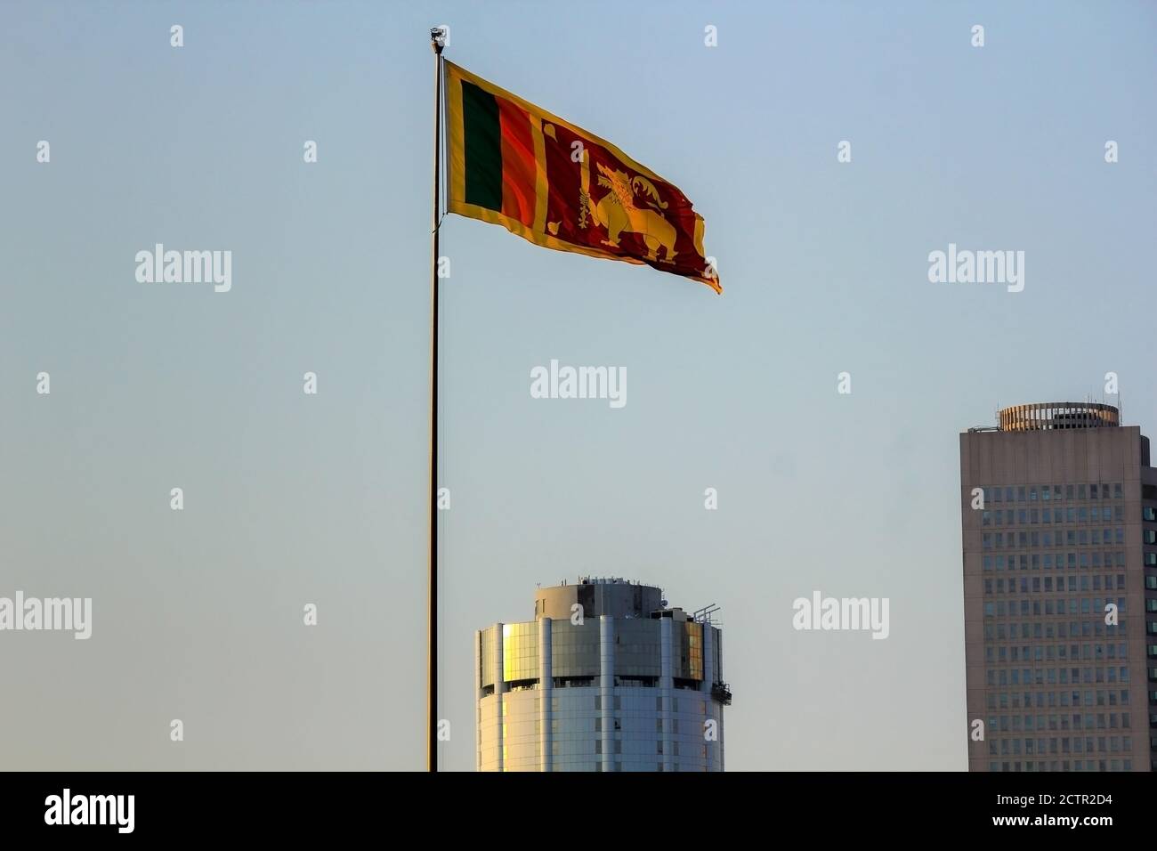 Srilankan flag flying high in Galle Face, Colombo, Sri Lanka Stock ...