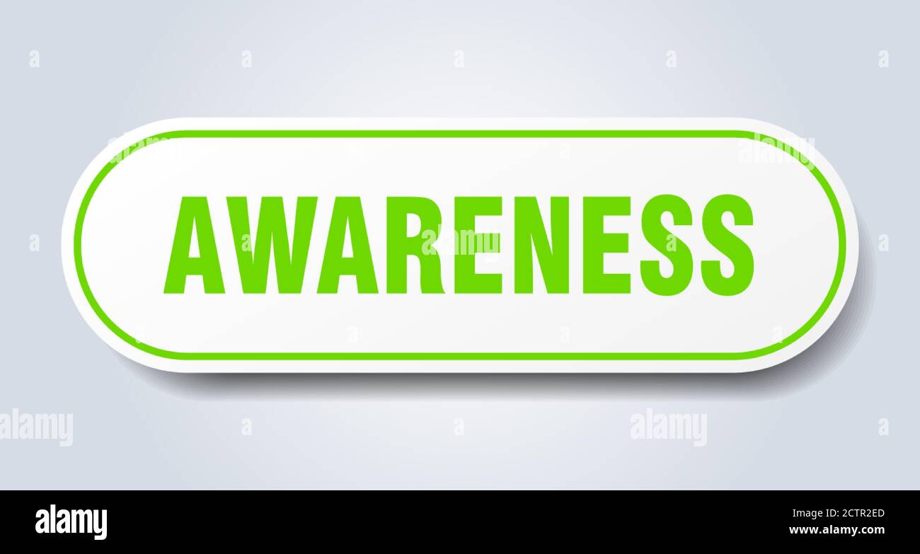 awareness sign. rounded isolated sticker. white button Stock Vector ...
