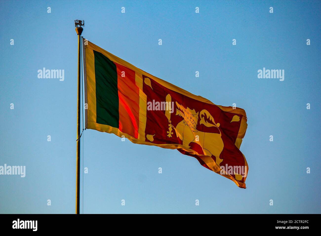 Srilankan flag flying high in Galle Face, Colombo, Sri Lanka Stock ...