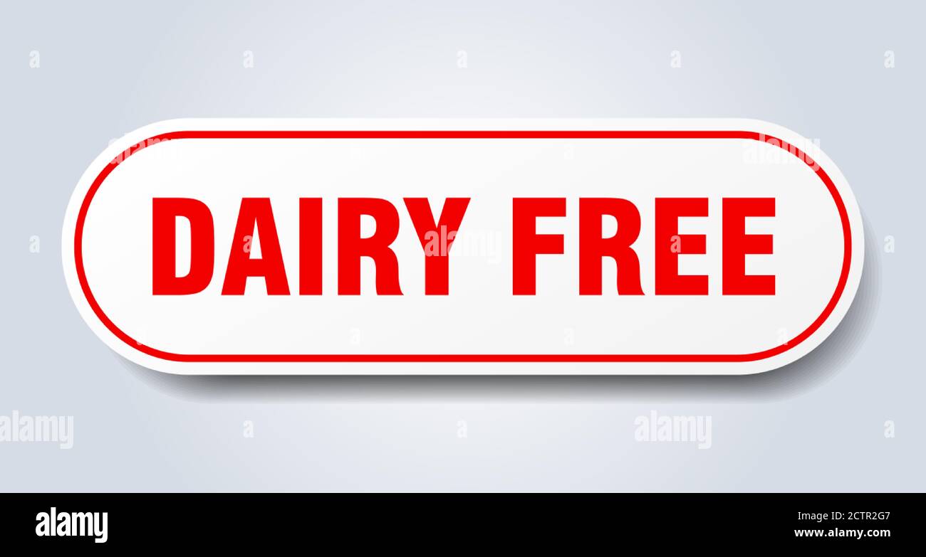 dairy free sign. rounded isolated sticker. white button Stock Vector ...