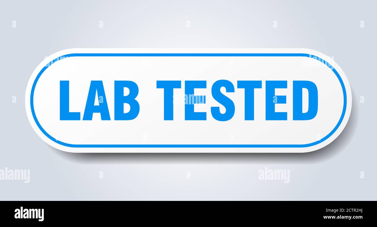 lab tested sign. rounded isolated sticker. white button Stock Vector ...