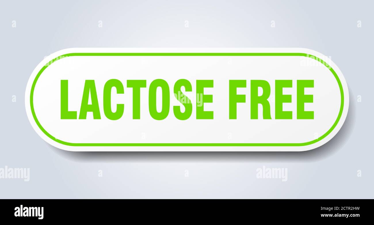 lactose free sign. rounded isolated sticker. white button Stock Vector ...