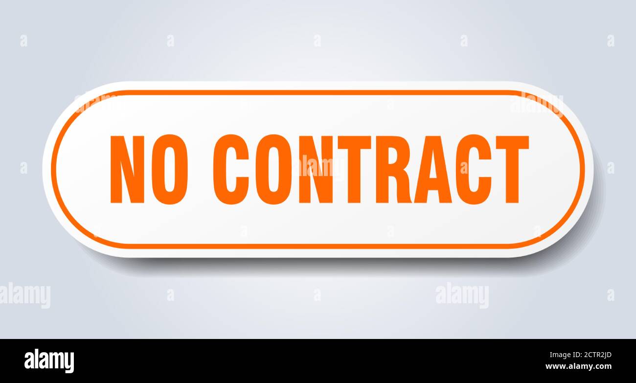 no contract sign. rounded isolated sticker. white button Stock Vector ...