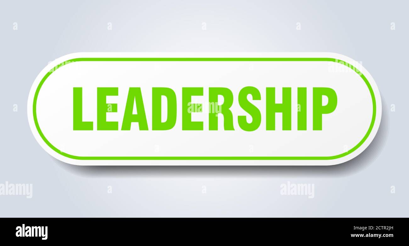 leadership sign. rounded isolated sticker. white button Stock Vector ...