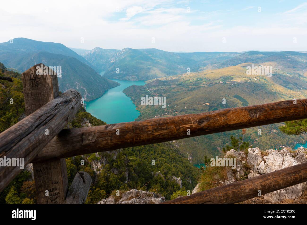 Tara National Park, Serbia. Viewpoint Banjska Stena. View at Drina ...
