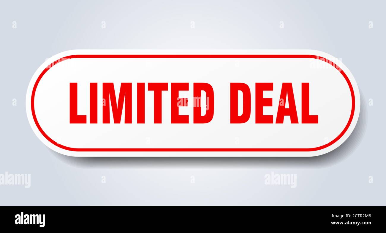 limited deal sign. rounded isolated sticker. white button Stock Vector ...