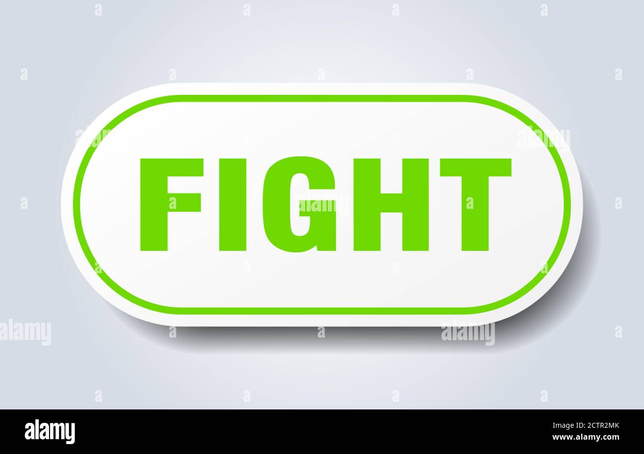 fight sign. rounded isolated sticker. white button Stock Vector Image ...
