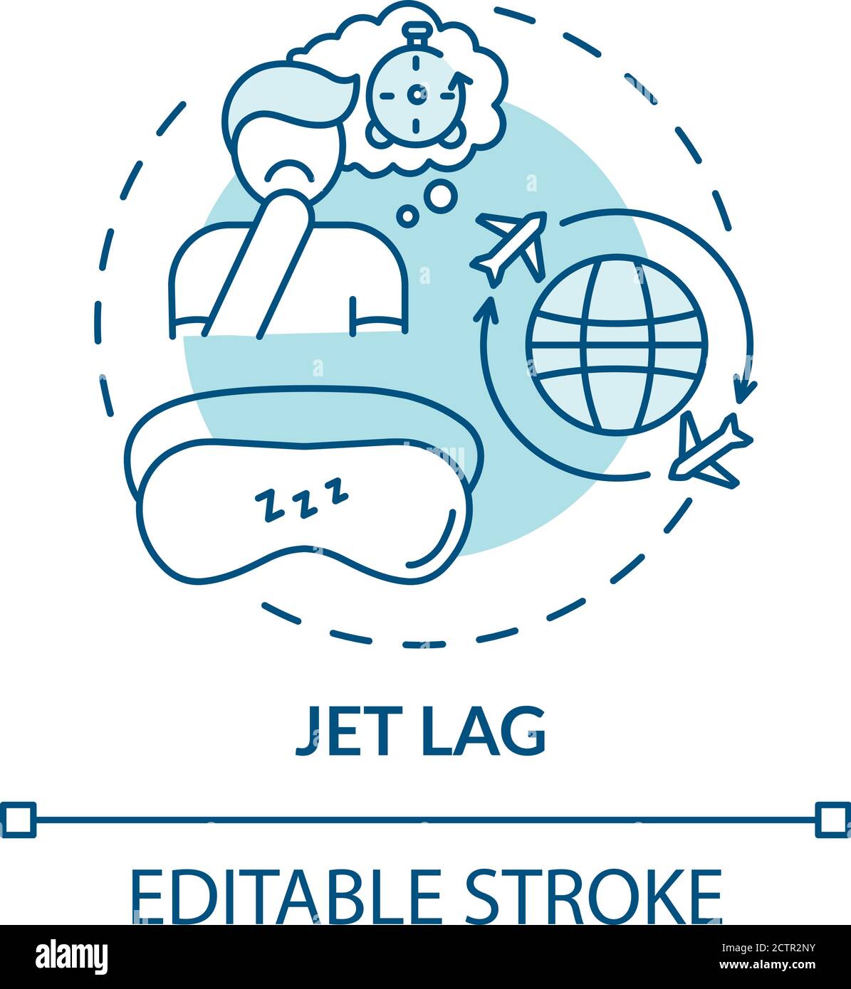 Jet lag turquoise concept icon Stock Vector Image & Art - Alamy