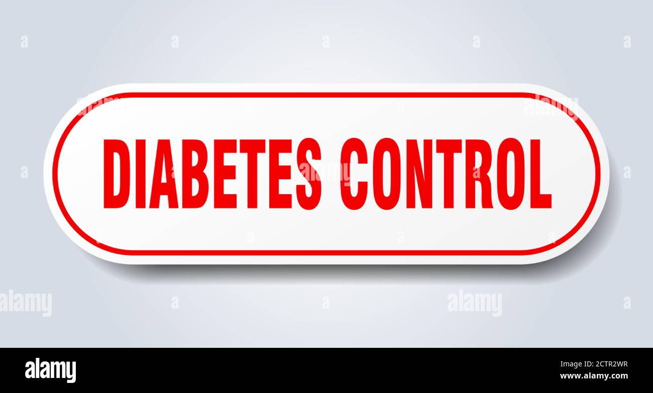 diabetes control sign. rounded isolated sticker. white button Stock ...
