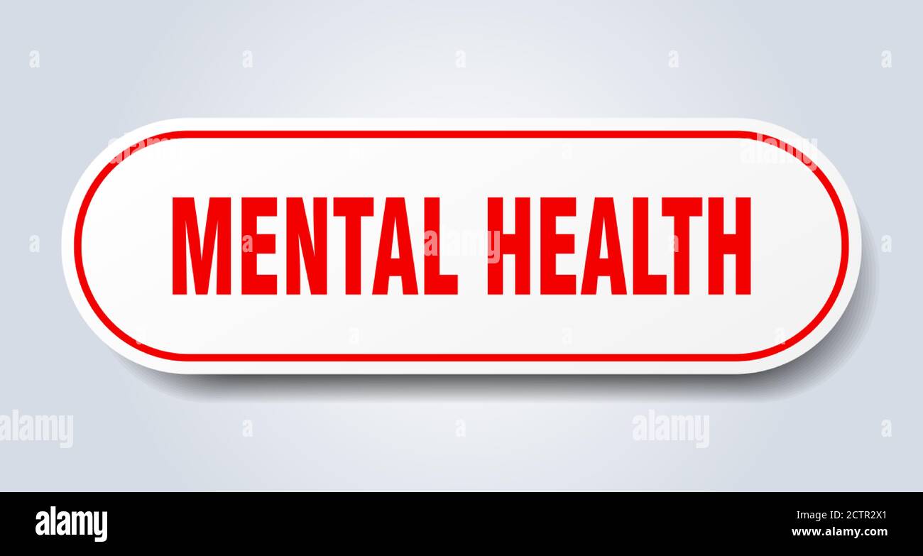 mental health sign. rounded isolated sticker. white button Stock Vector ...