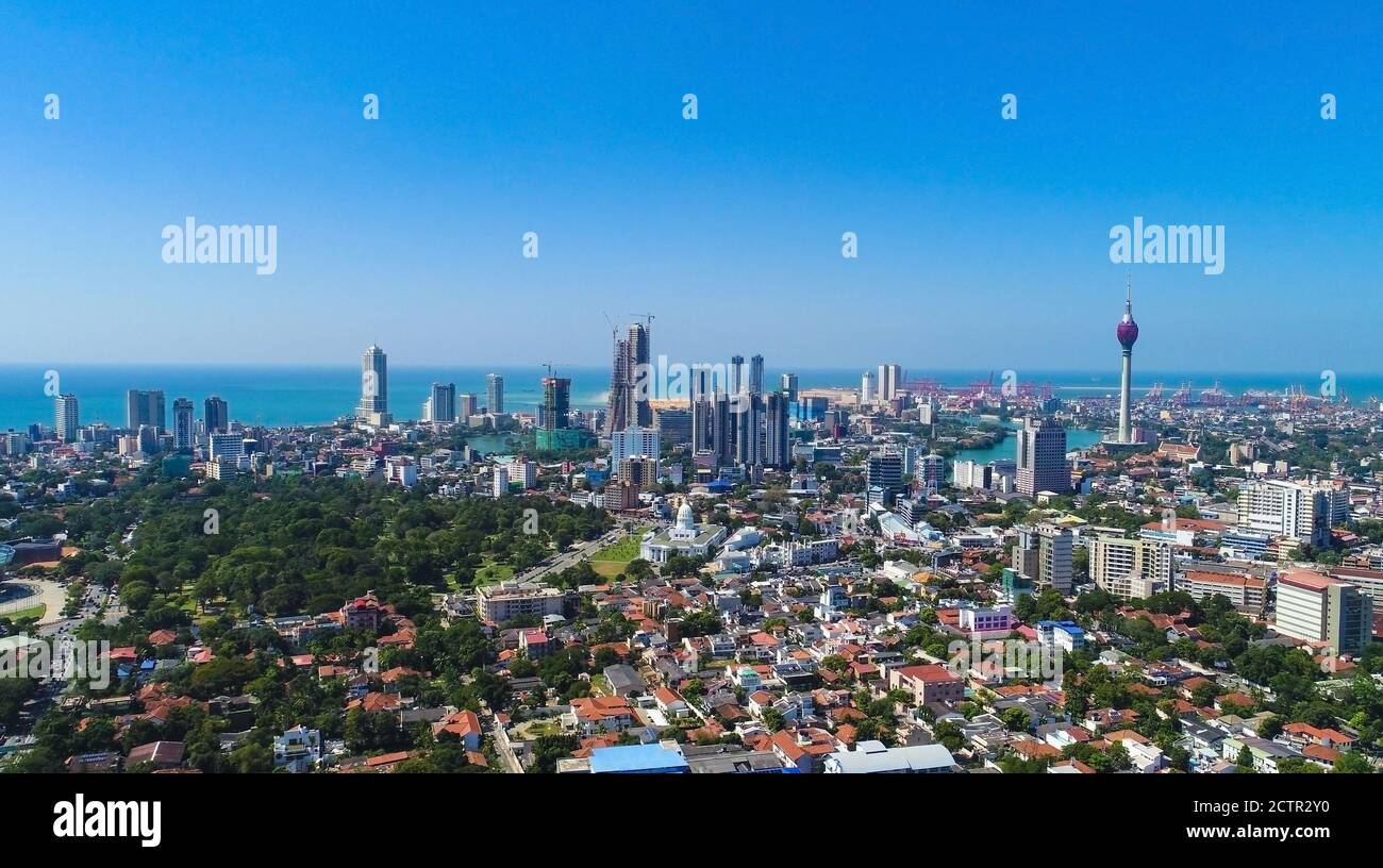 View of the Colombo city skyline with modern architecture buildings ...