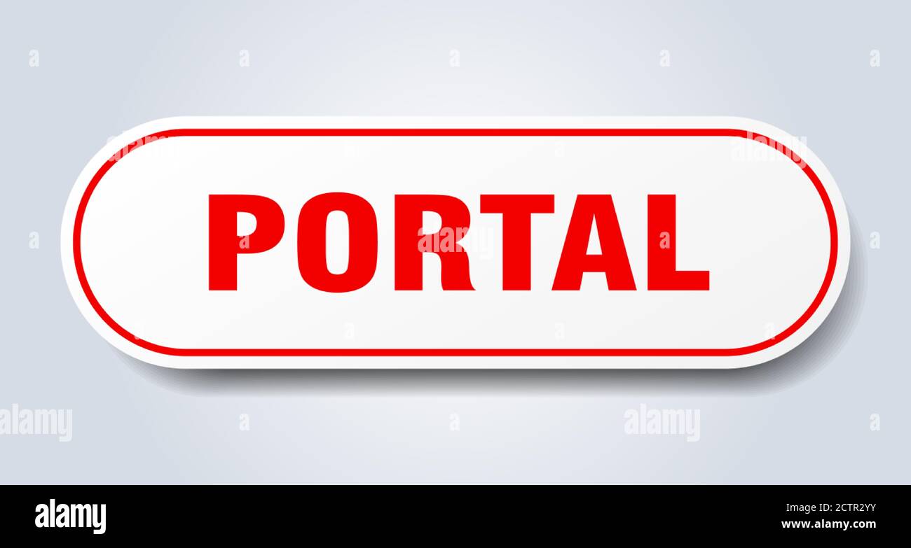 portal sign. rounded isolated sticker. white button Stock Vector Image ...