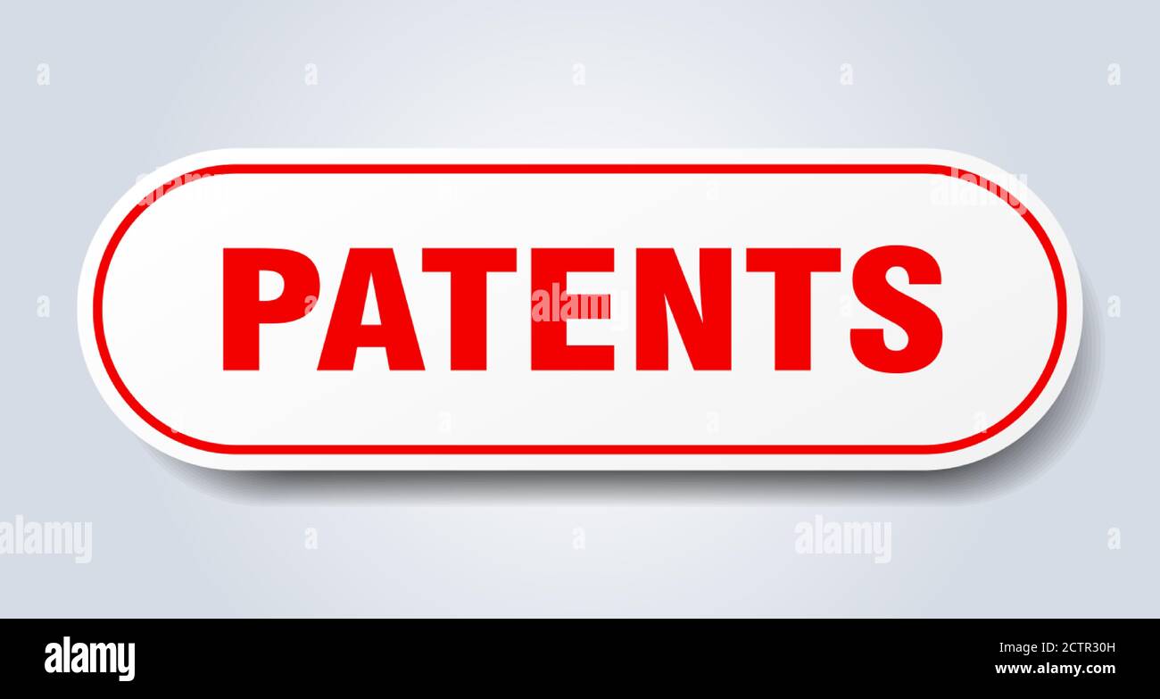 patents sign. rounded isolated sticker. white button Stock Vector Image ...