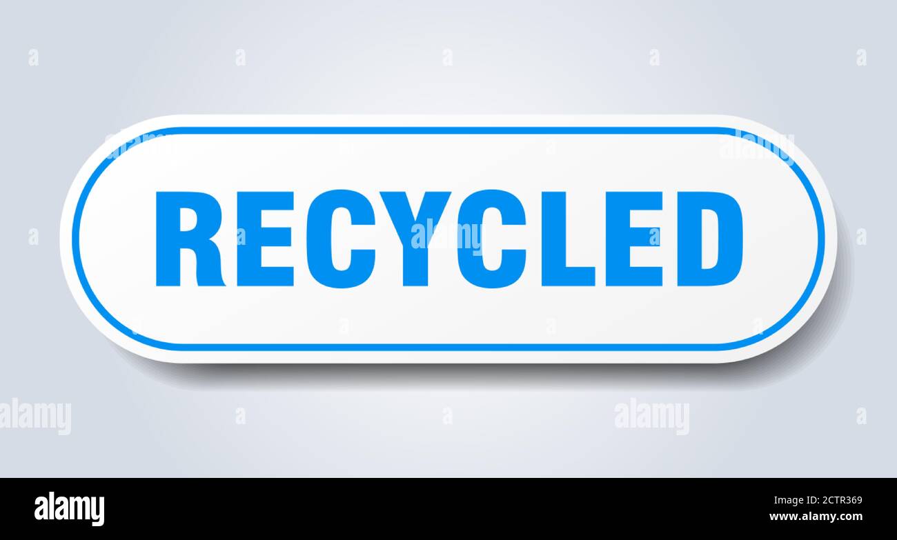 recycled sign. rounded isolated sticker. white button Stock Vector ...
