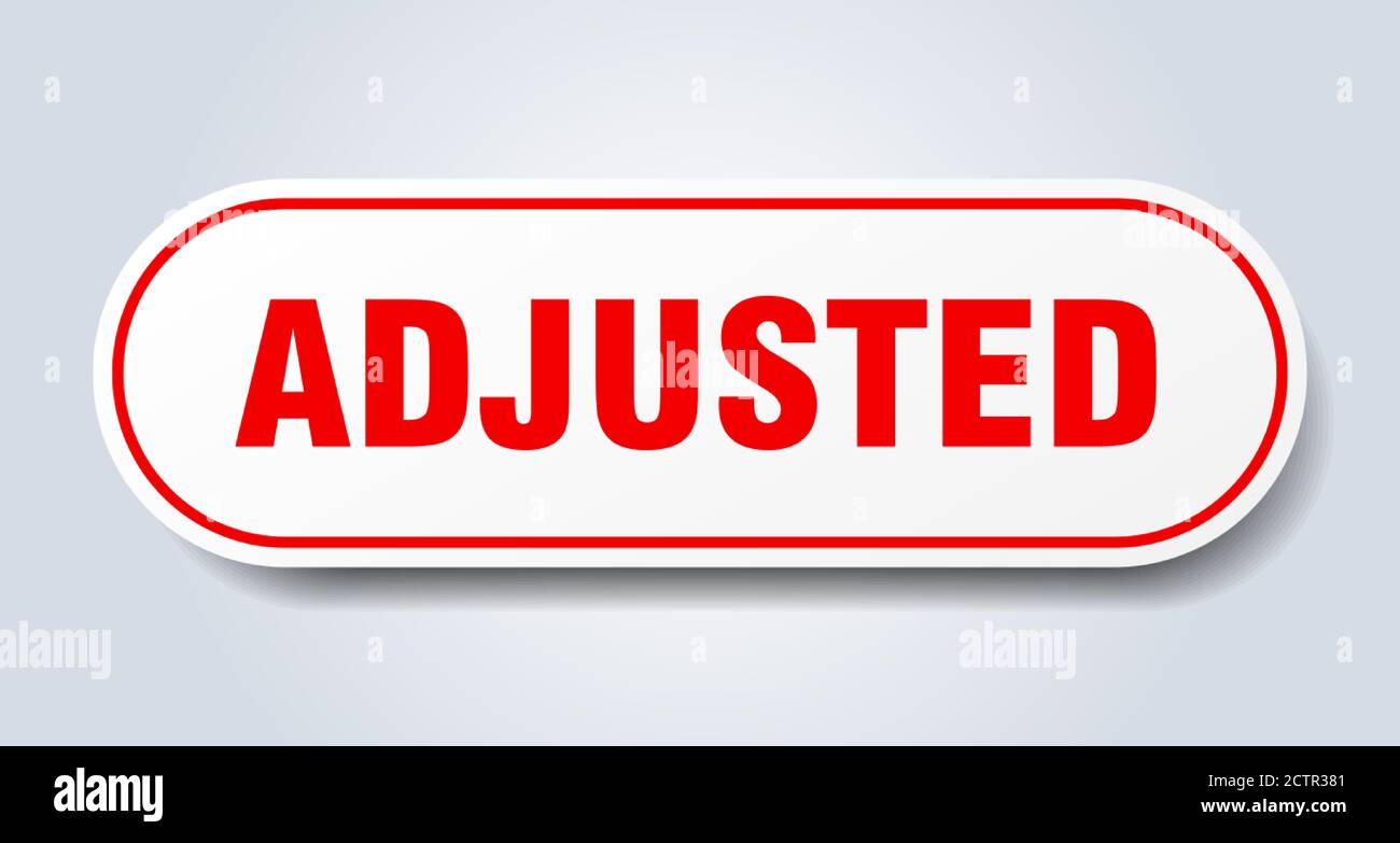 adjusted sign. rounded isolated sticker. white button Stock Vector ...