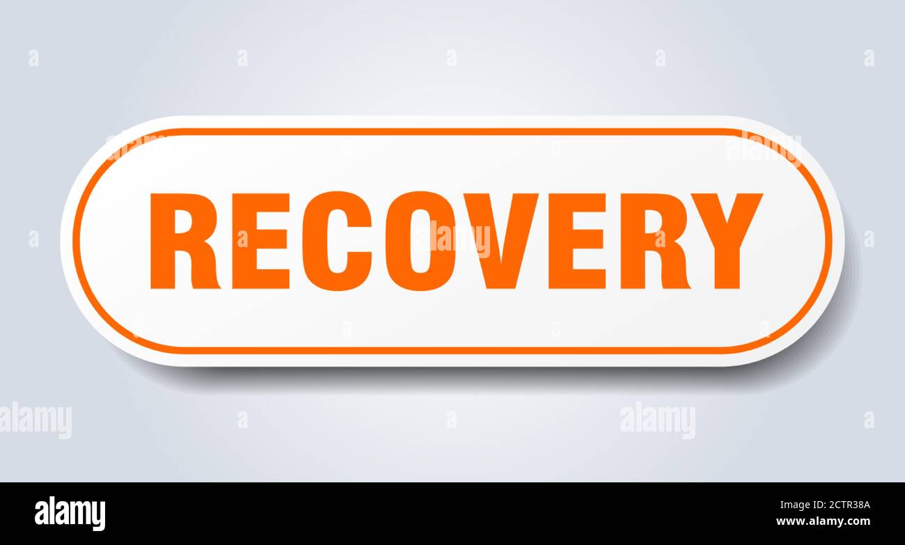 recovery sign. rounded isolated sticker. white button Stock Vector ...