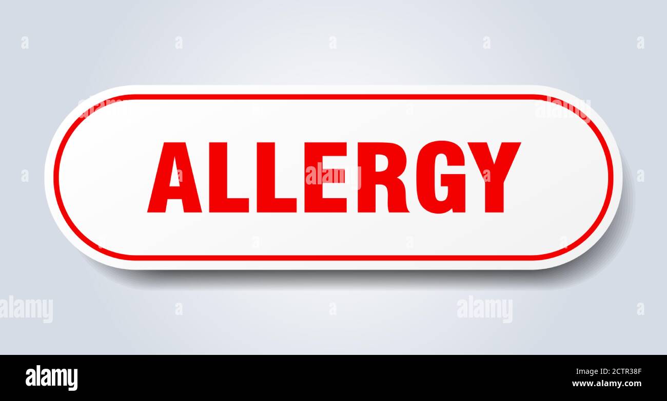 allergy sign. rounded isolated sticker. white button Stock Vector Image ...