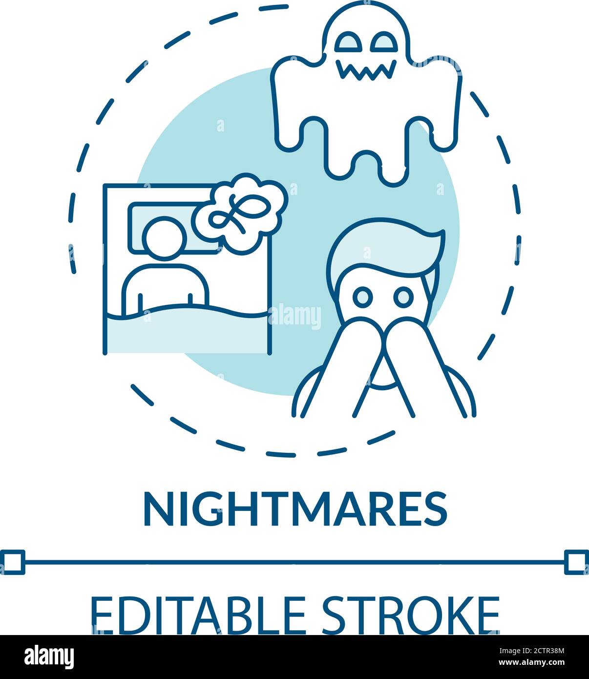 Nightmares turquoise concept icon Stock Vector Image & Art - Alamy