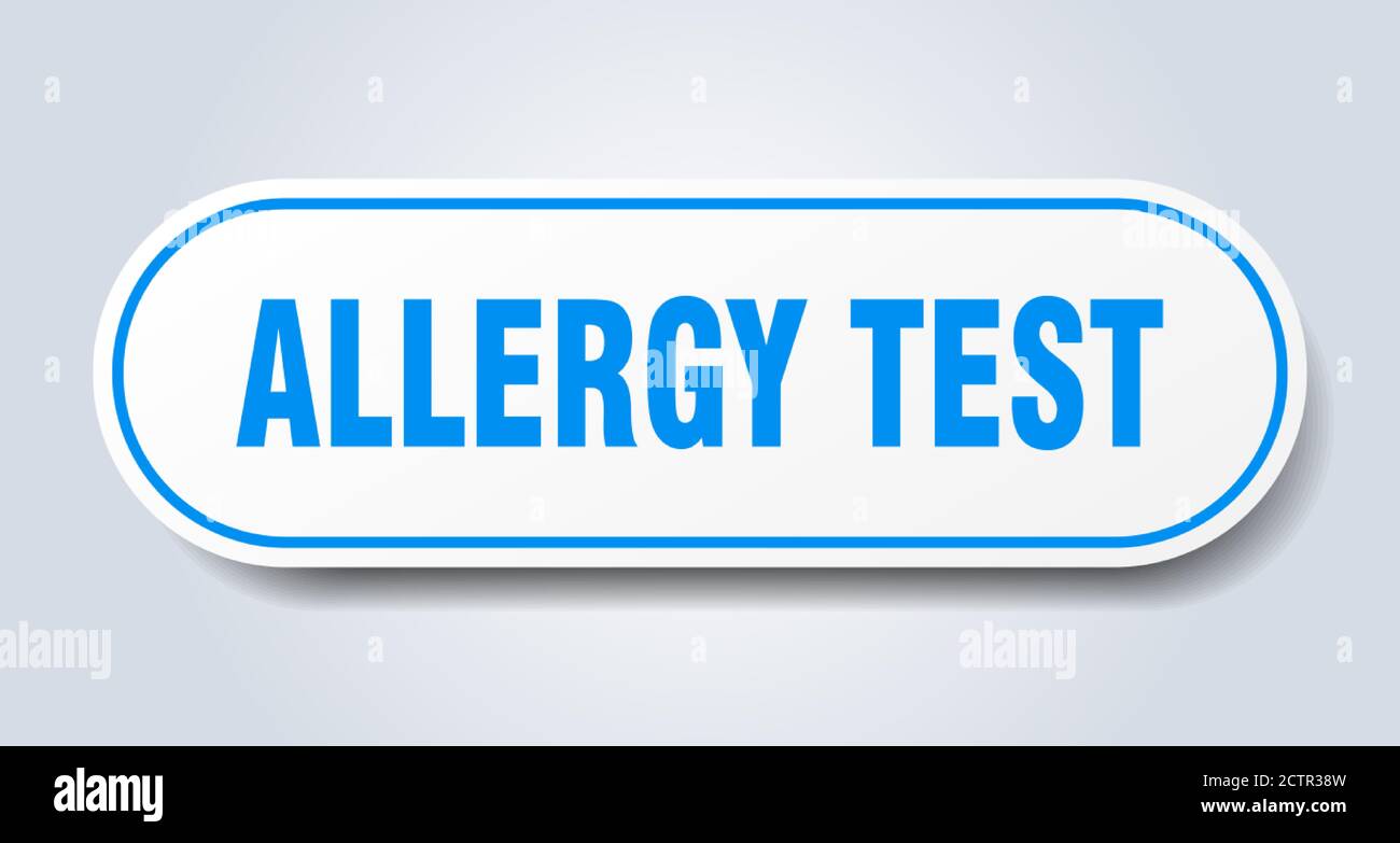 allergy test sign. rounded isolated sticker. white button Stock Vector ...
