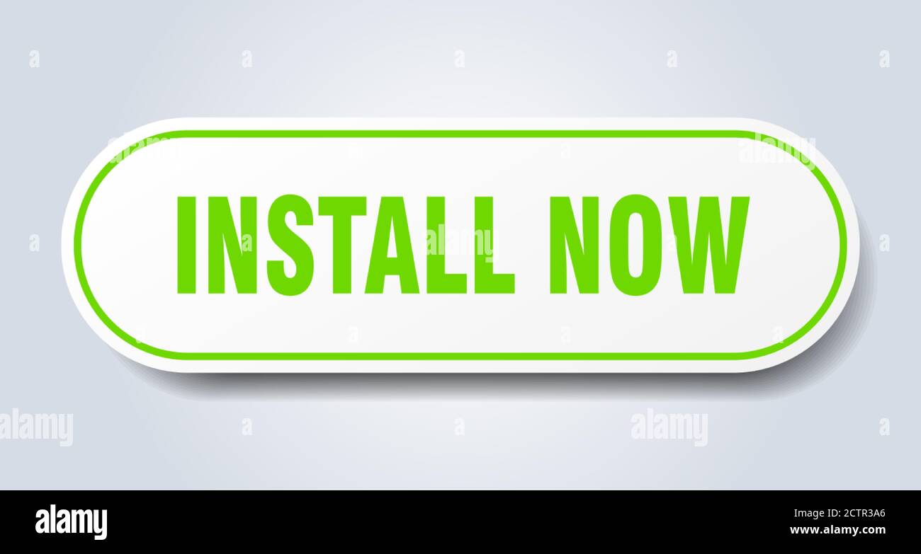 install now sign. rounded isolated sticker. white button Stock Vector ...
