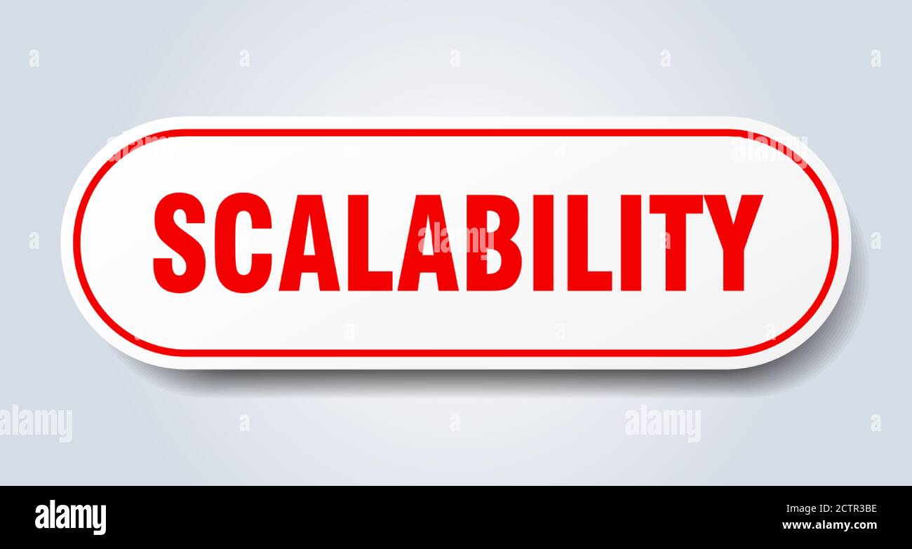 scalability sign. rounded isolated sticker. white button Stock Vector ...