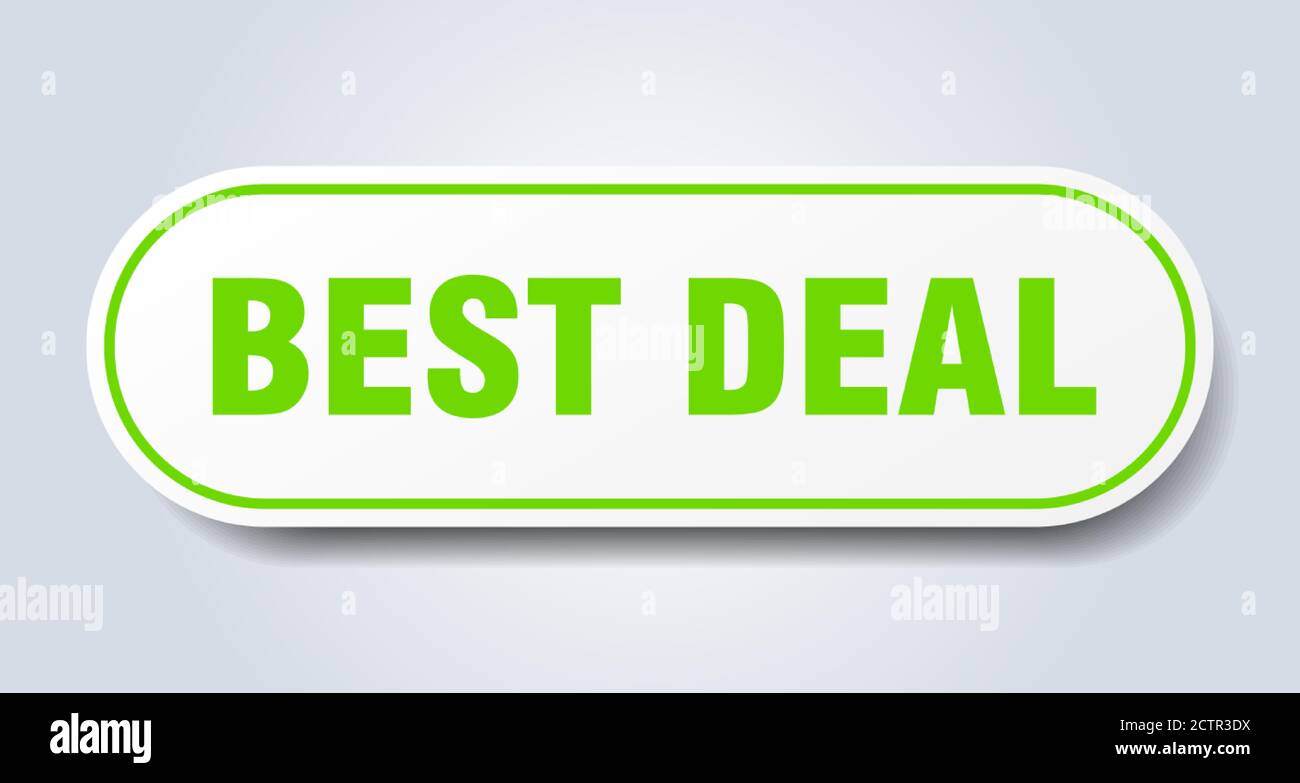 best deal sign. rounded isolated sticker. white button Stock Vector ...