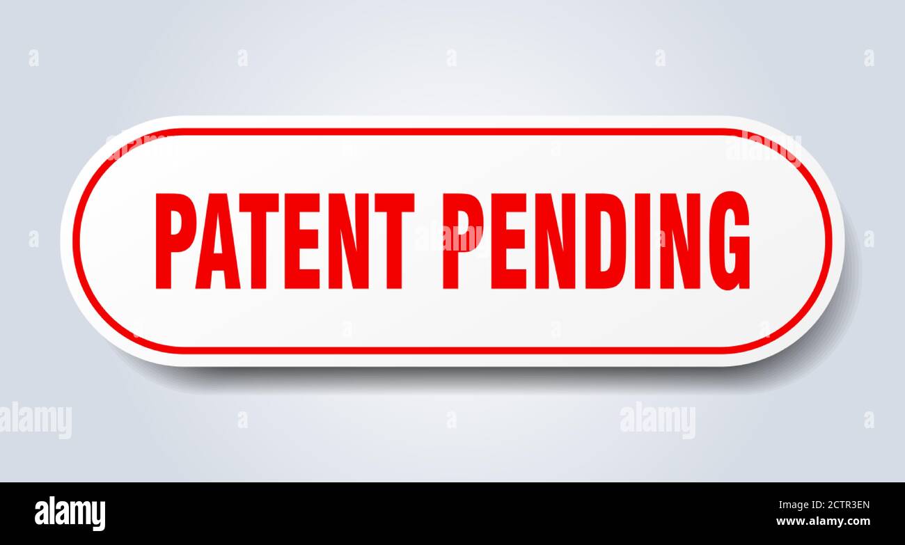 patent pending sign. rounded isolated sticker. white button Stock ...