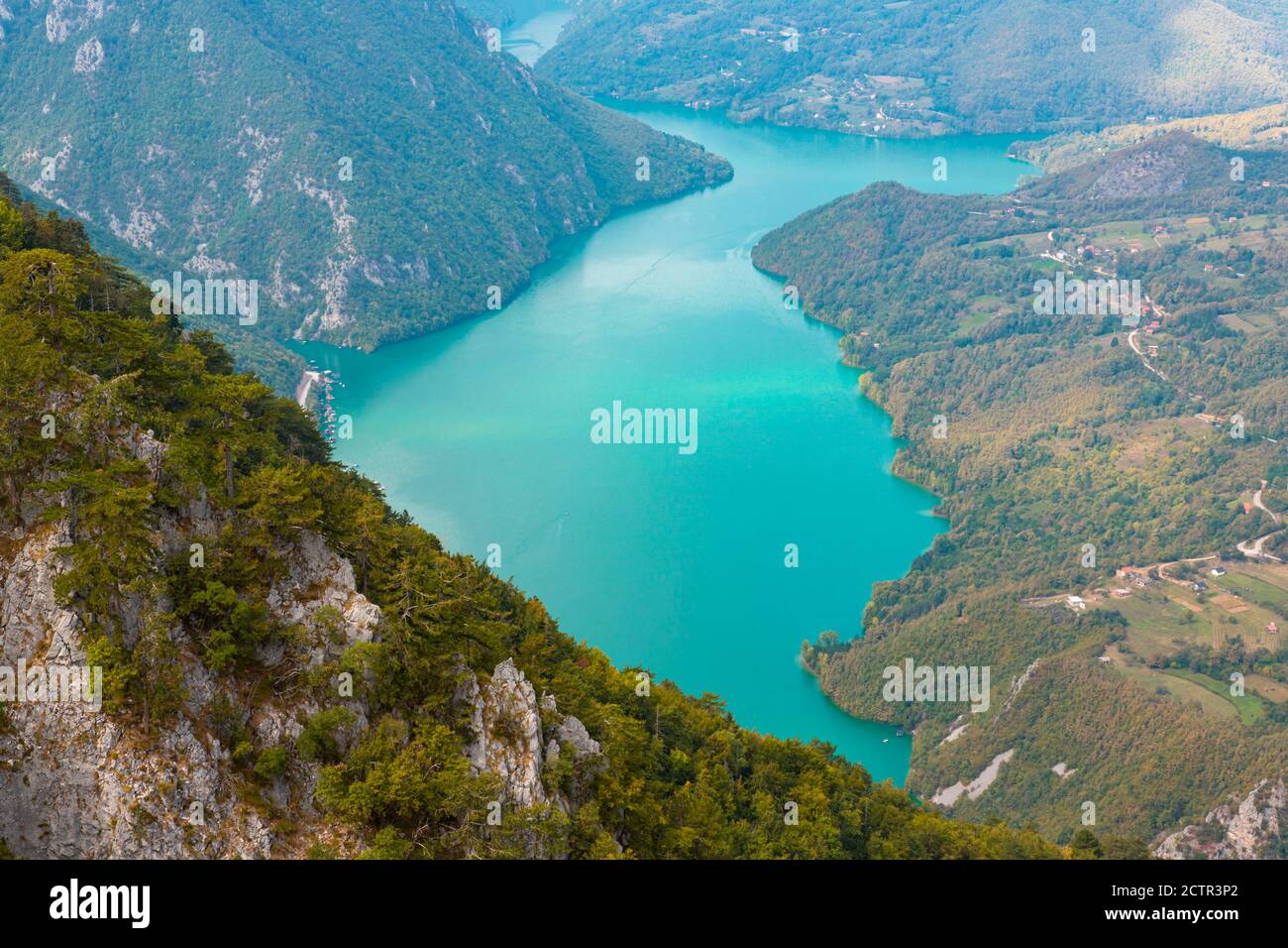 Tara National Park, Serbia. Viewpoint Banjska Stena. View at Drina ...