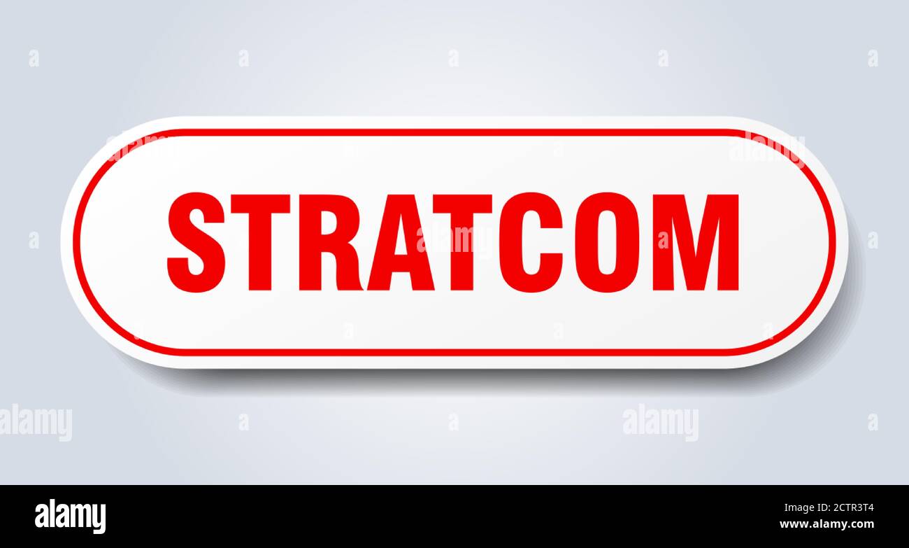 stratcom sign. rounded isolated sticker. white button Stock Vector ...