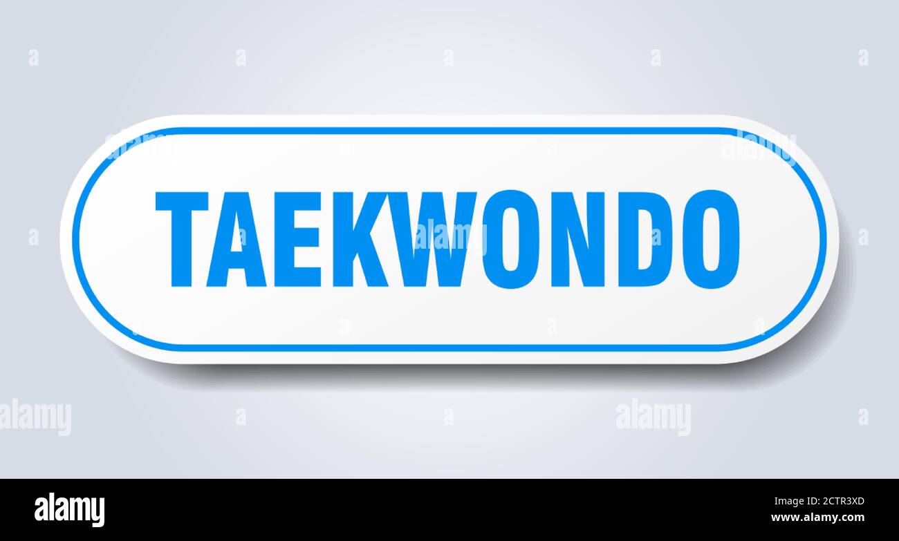 taekwondo sign. rounded isolated sticker. white button Stock Vector ...