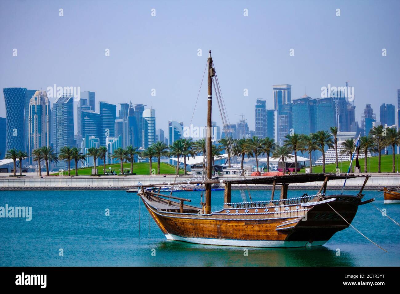 Qatar capital city Doha skyline with high rise buildings Stock Photo ...