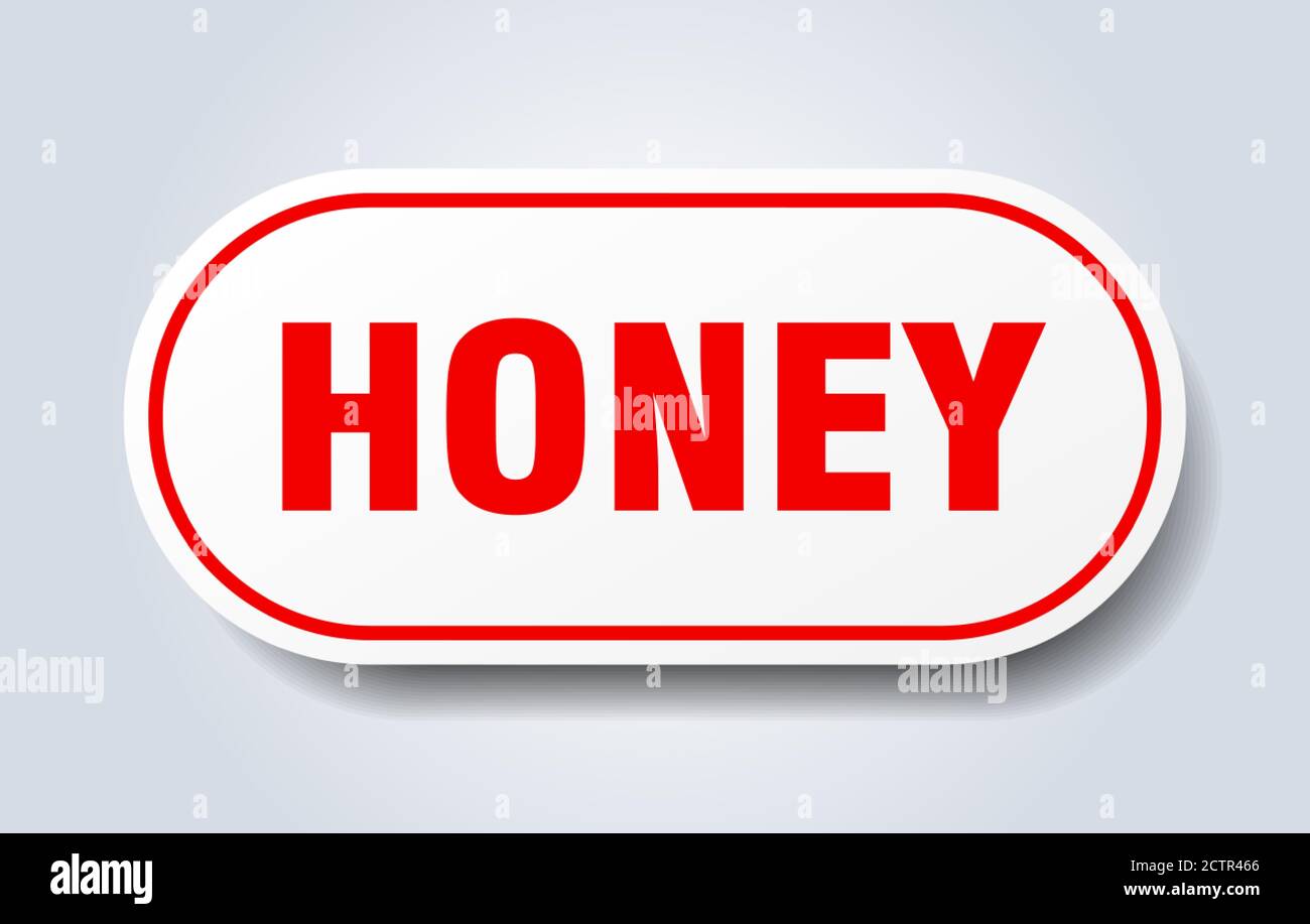honey sign. rounded isolated sticker. white button Stock Vector Image ...