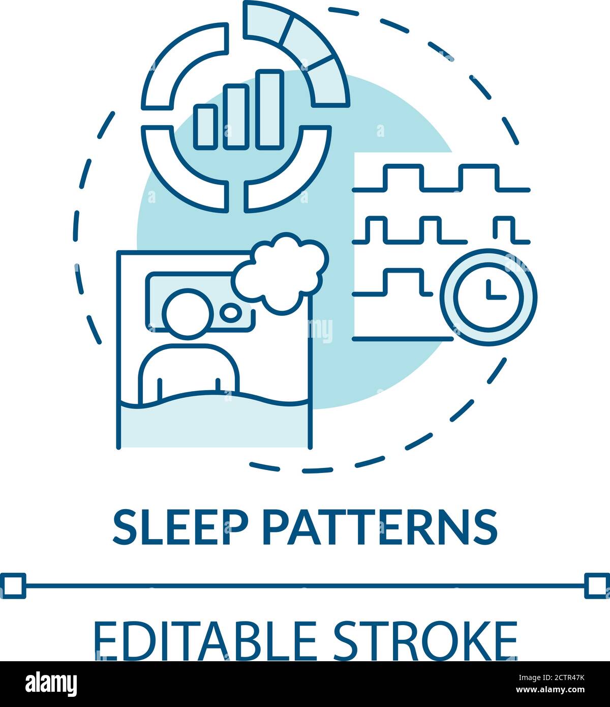 Sleep patterns turquoise concept icon Stock Vector Image & Art - Alamy