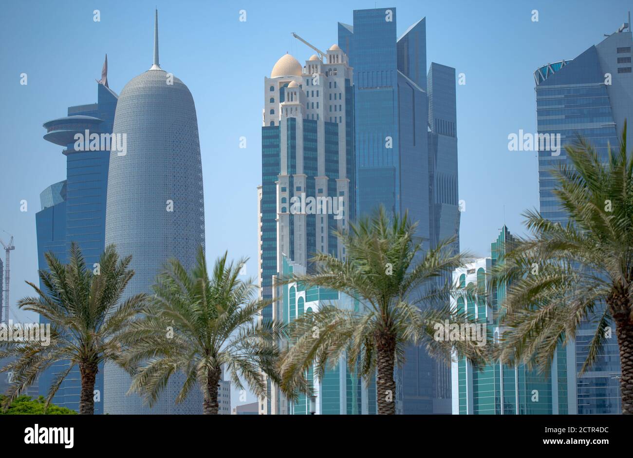 Qatar capital city Doha skyline with high rise buildings Stock Photo ...