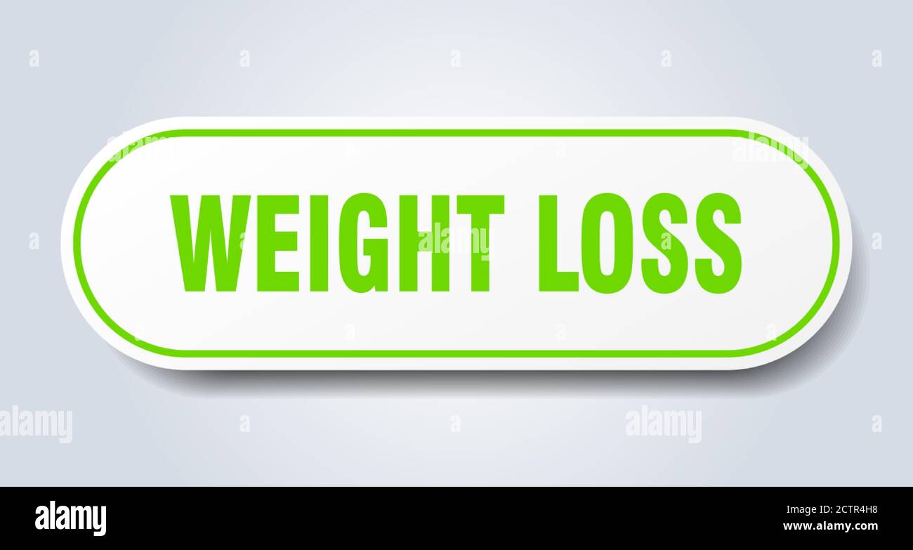 weight loss sign. rounded isolated sticker. white button Stock Vector ...
