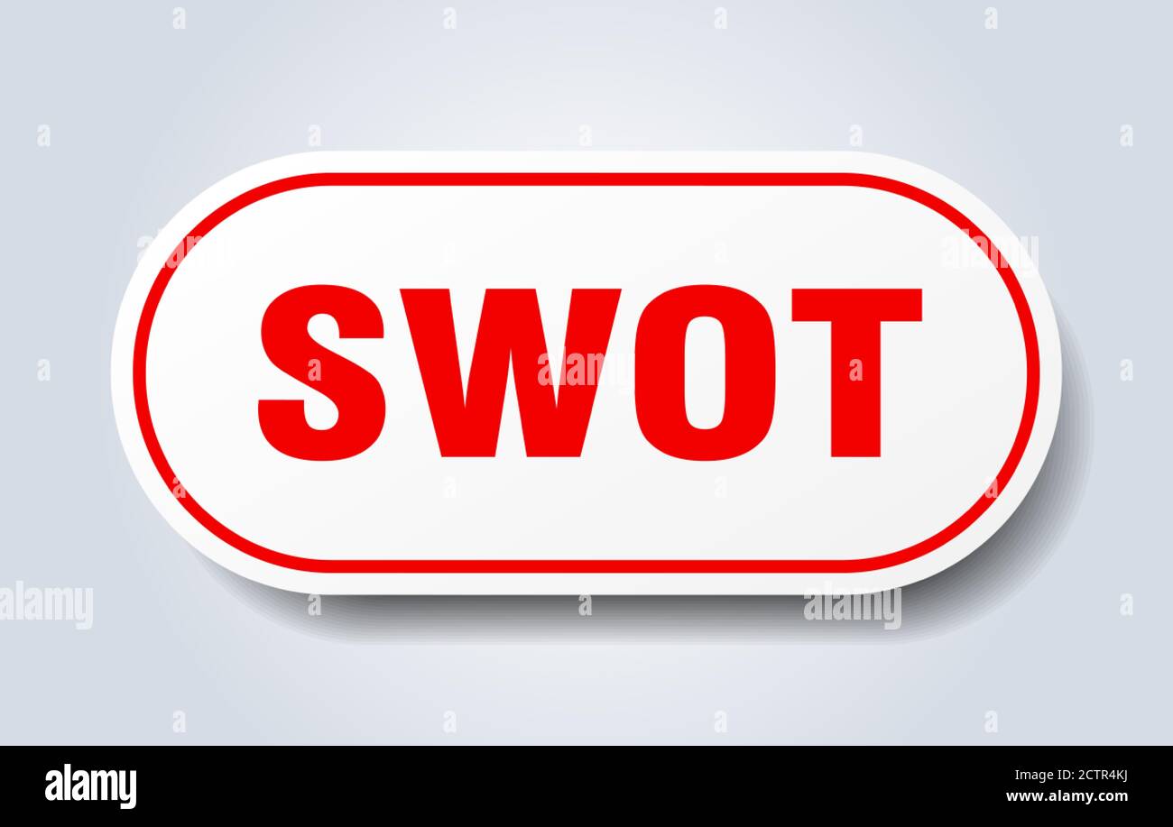 swot sign. rounded isolated sticker. white button Stock Vector Image ...