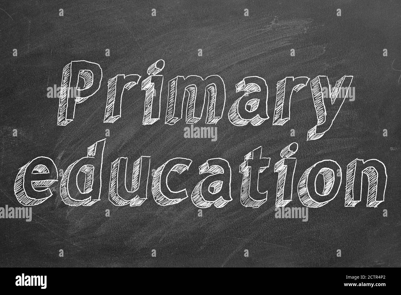 Hand drawing "Primary education" on black chalkboard Stock Photo - Alamy