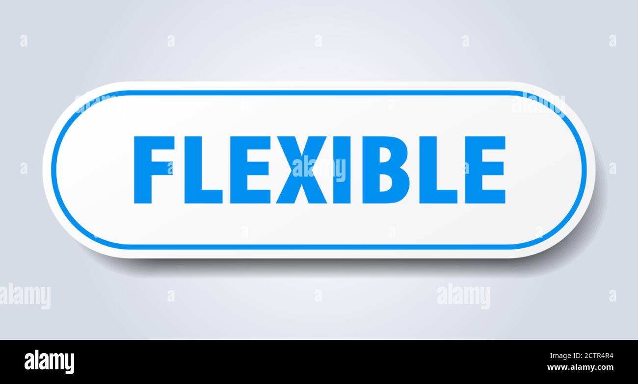 flexible sign. rounded isolated sticker. white button Stock Vector ...