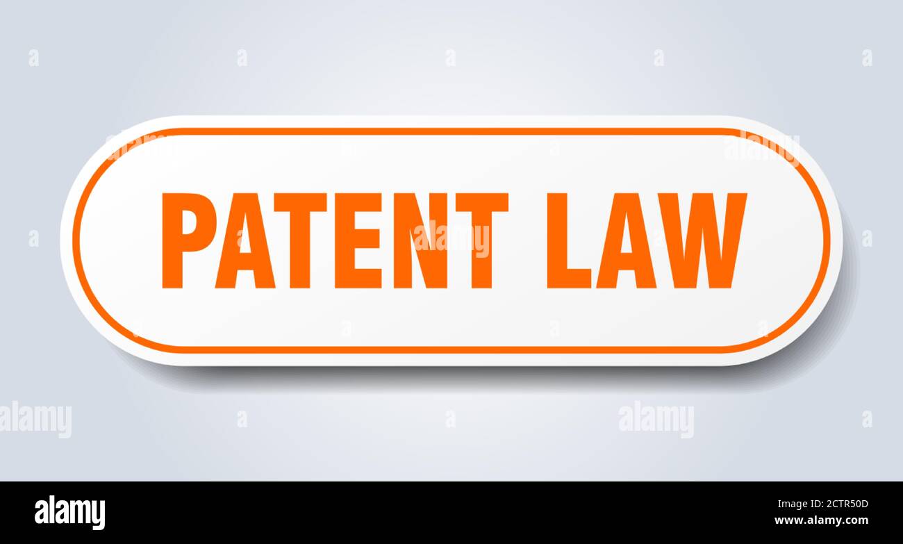 patent law sign. rounded isolated sticker. white button Stock Vector ...