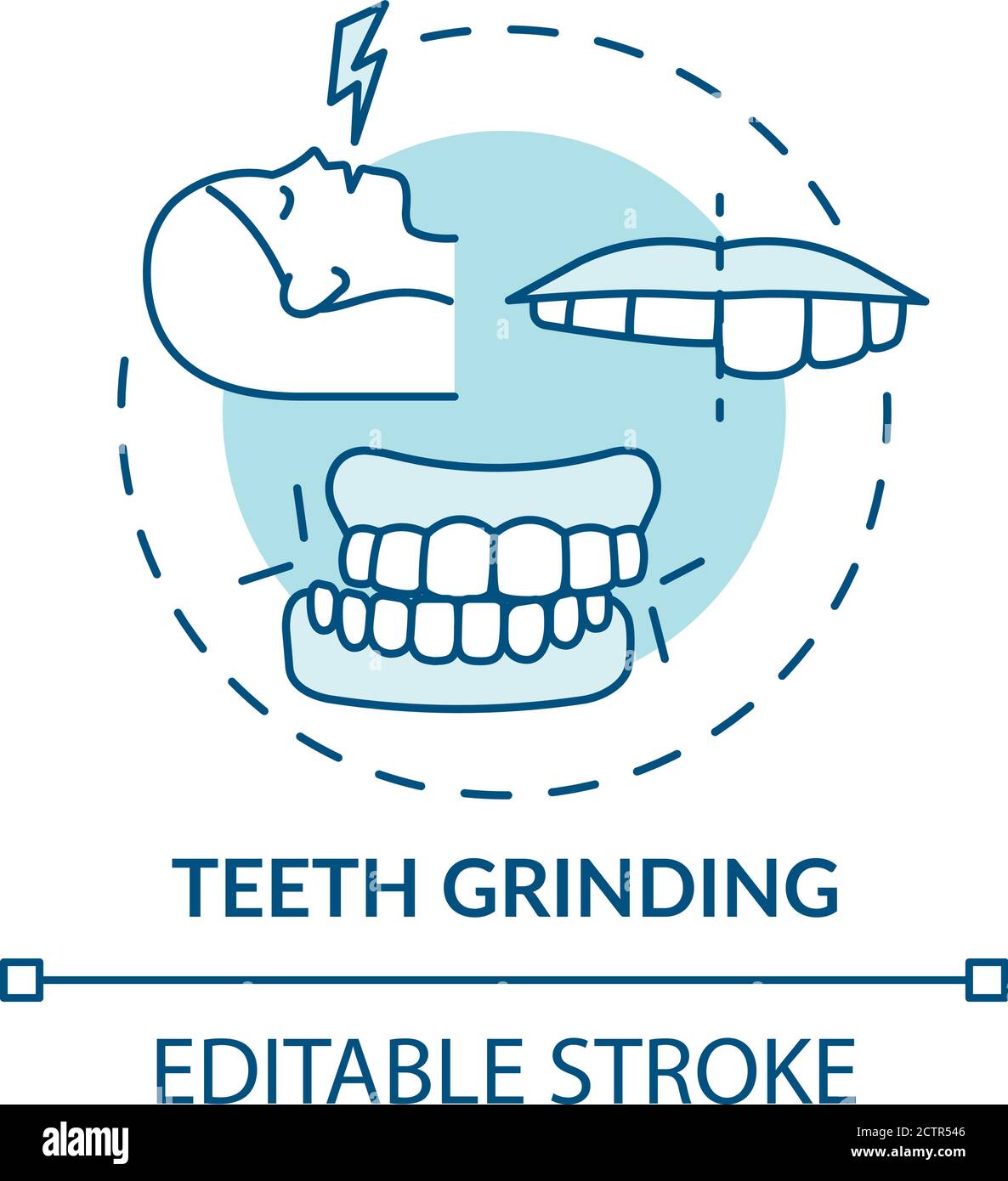 Teeth grinding turquoise concept icon Stock Vector Image & Art - Alamy