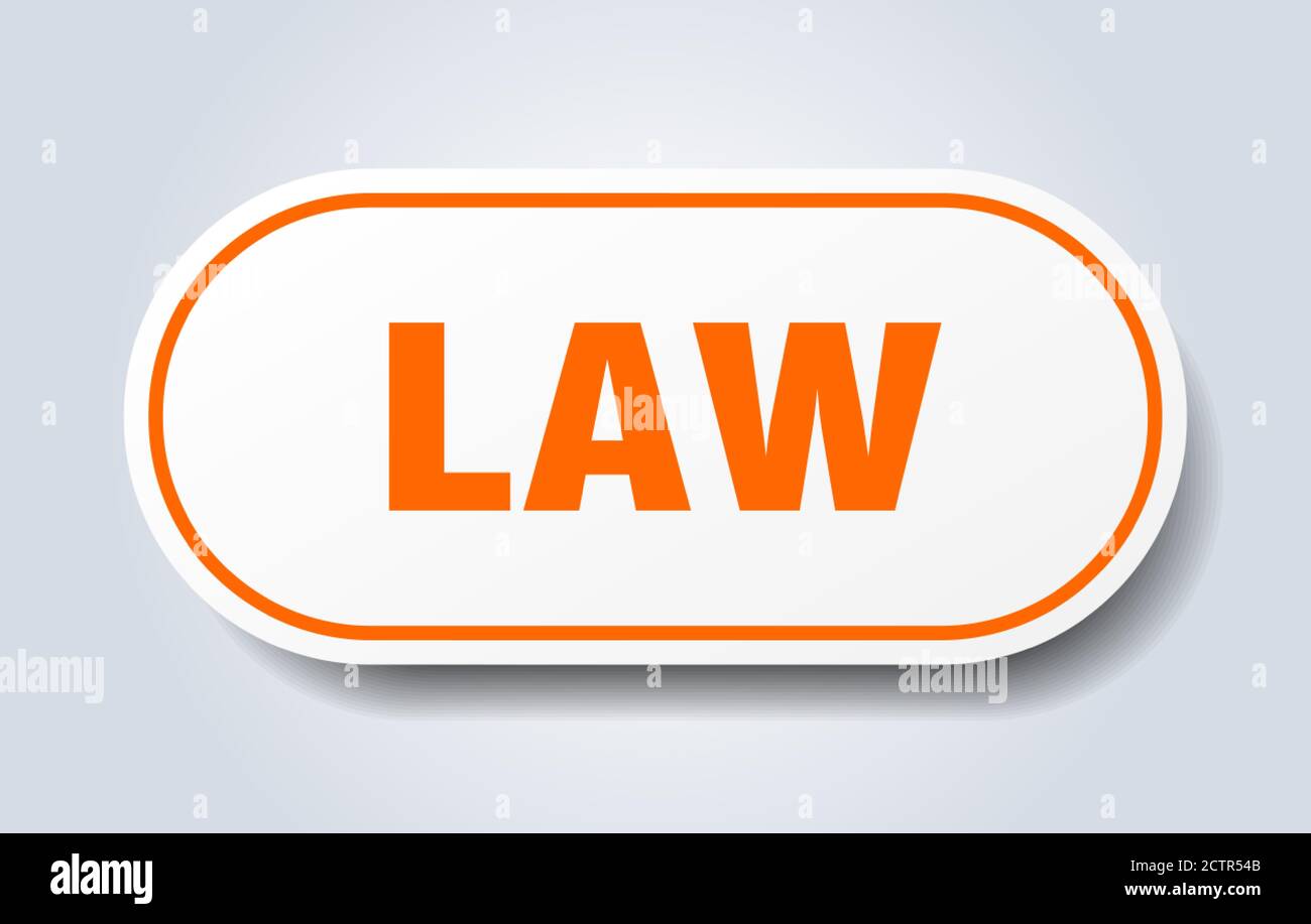 law sign. rounded isolated sticker. white button Stock Vector Image ...