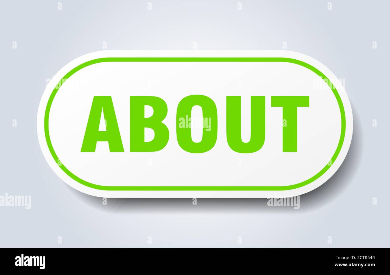 about sign. rounded isolated sticker. white button Stock Vector Image ...