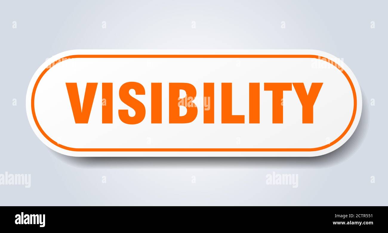visibility sign. rounded isolated sticker. white button Stock Vector ...
