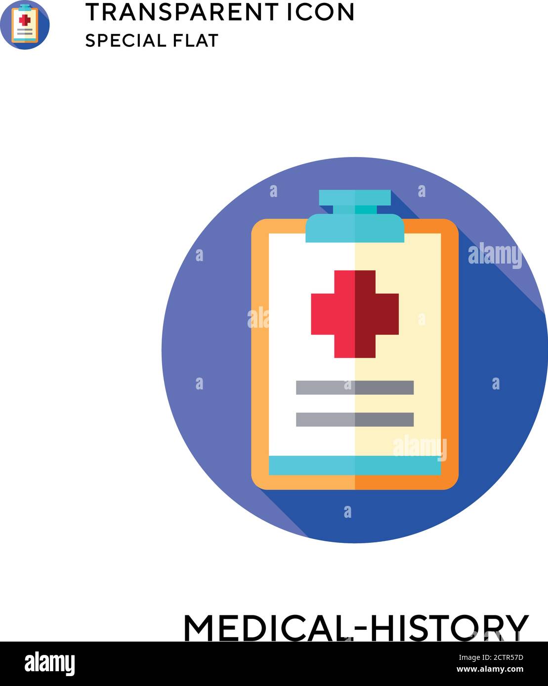 Medical-history vector icon. Flat style illustration. EPS 10 vector ...