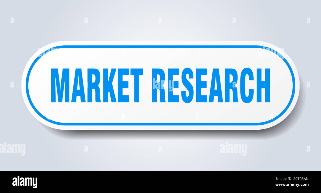 market research sign. rounded isolated sticker. white button Stock ...
