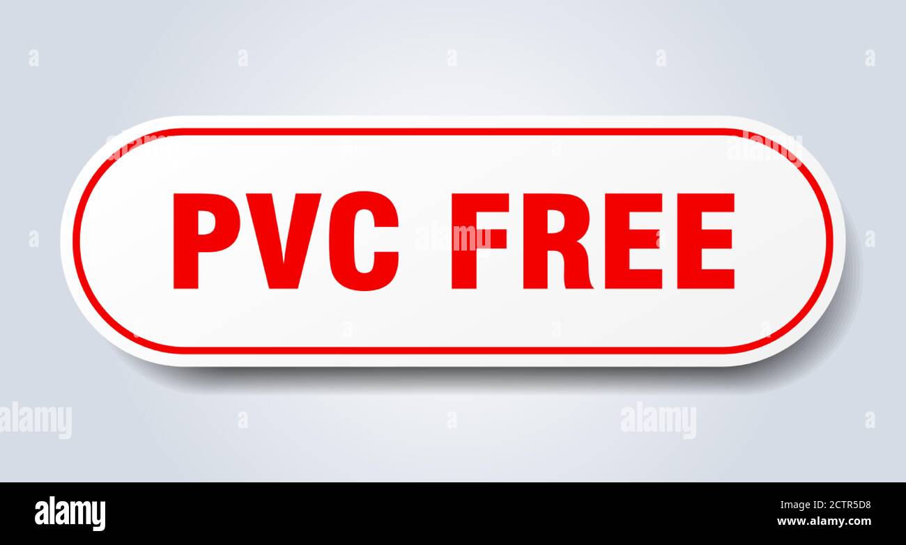 pvc free sign. rounded isolated sticker. white button Stock Vector ...